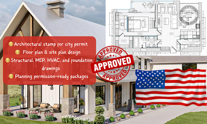 Create site plans barndominium floor plan with architectural stamp for ...