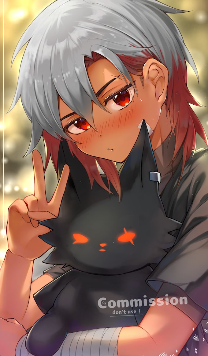 Ilustrasi anime, oc fanart, vtuber fanart, background simple by Cyillus ...