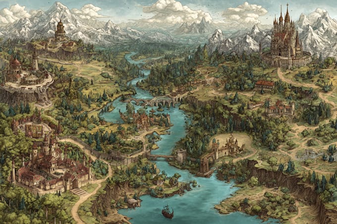 Create a high quality fantasy map by Tatumgood | Fiverr