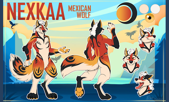 Draw furry fursona reference sheet furry anthro sfw nsfw character oc ...