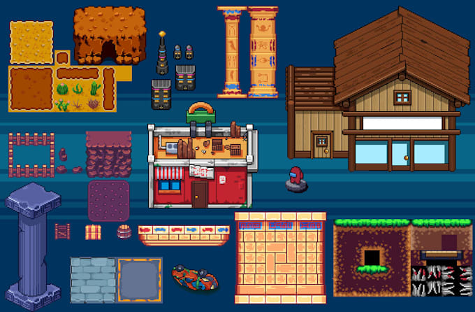 Create pixel art tileset you need by Janny_pixel | Fiverr