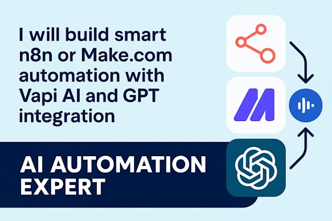 Build smart n8n or make com automation with vapi ai and gpt integration ...