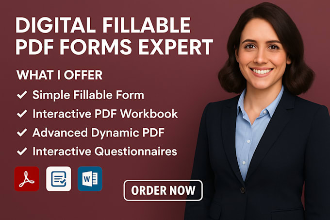 Create fillable pdf form, workbook, interactive questionnaire with adobe acrobat by Mary_jane ...