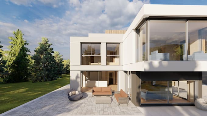 Remodel modern villa internal,external design,cgi patio,3d realistic ...