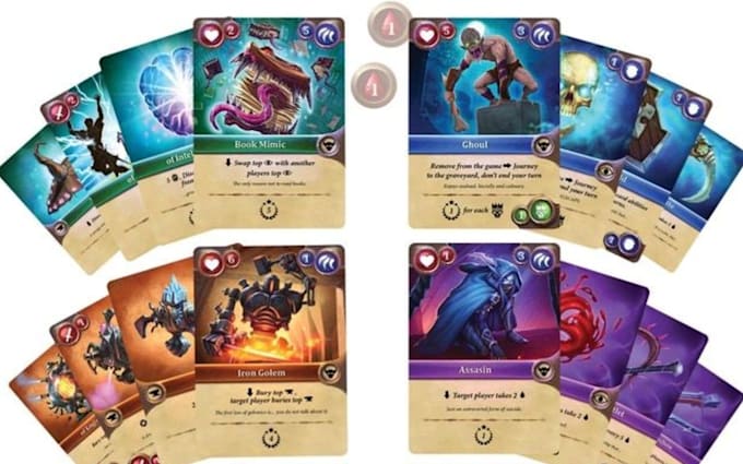 Design trading card game card board game card art game box rulebook ...