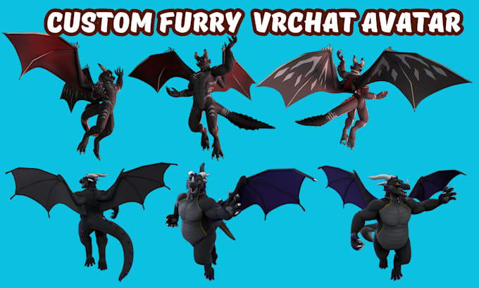 Design and rig custom vrchat avatar, nsfw furry vrchat vtuber model 3d ...