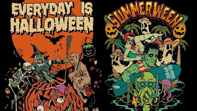 Creepy vintage halloween horror poster 70s 80s retro dark art, gore ...