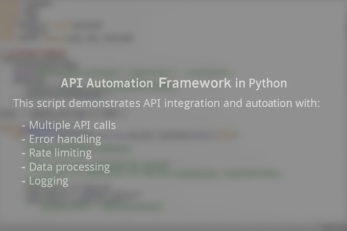 Integrate and automate apis using python by Sidra_scrapes | Fiverr