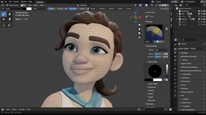 Create professional 3d character modeling and rigging cc4 maya iclone blender by Awalluv | Fiverr