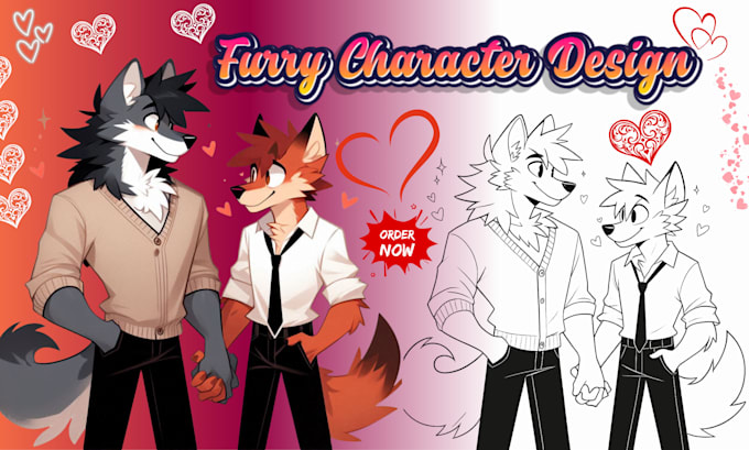 Draw 2d furry fursona anime art pfp, ref sheet avatar, nsfw art style ...