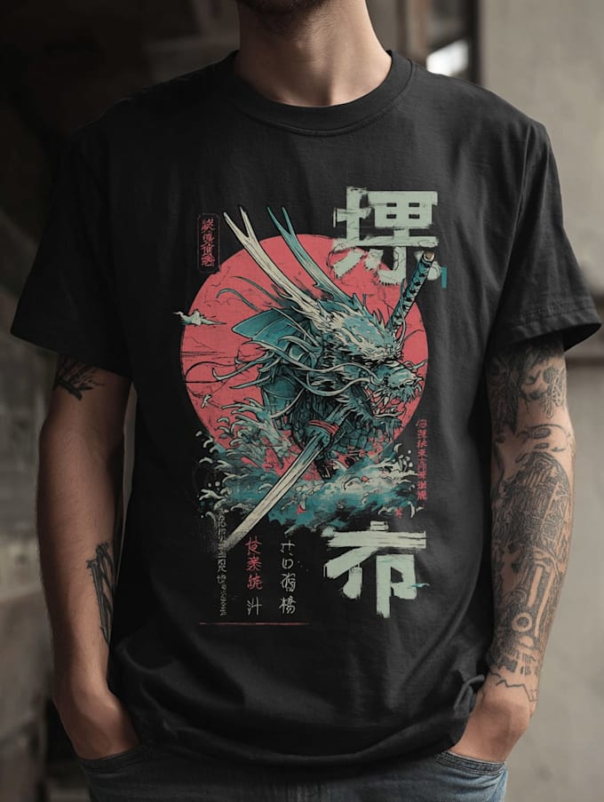 Make a japanese t shirt design by Yousefsarmiento | Fiverr