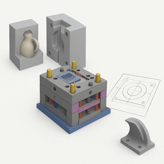 Do 3d mold design cad modelling resin injection plastic mold for ...