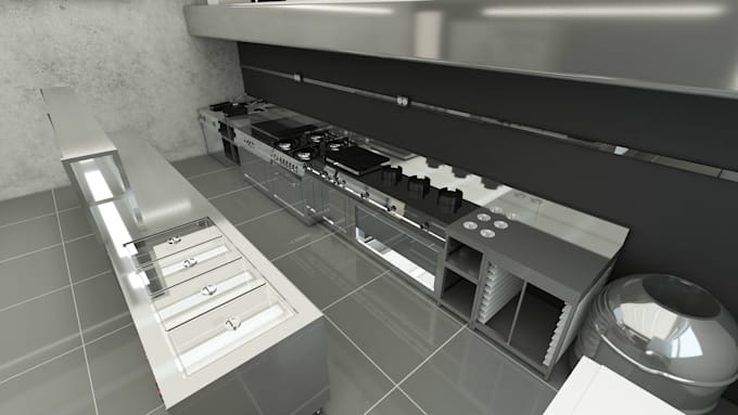 Design realistic 3d commercial kitchen layouts and renders by Hassan968 ...