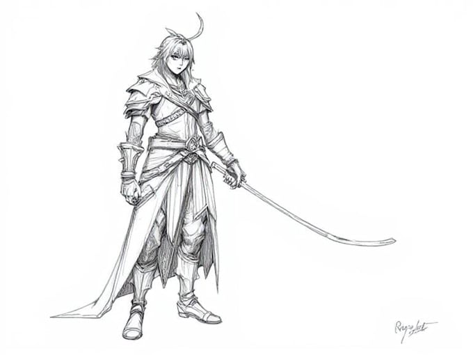 Create a detailed fantasy character sketch by Jaquailso | Fiverr