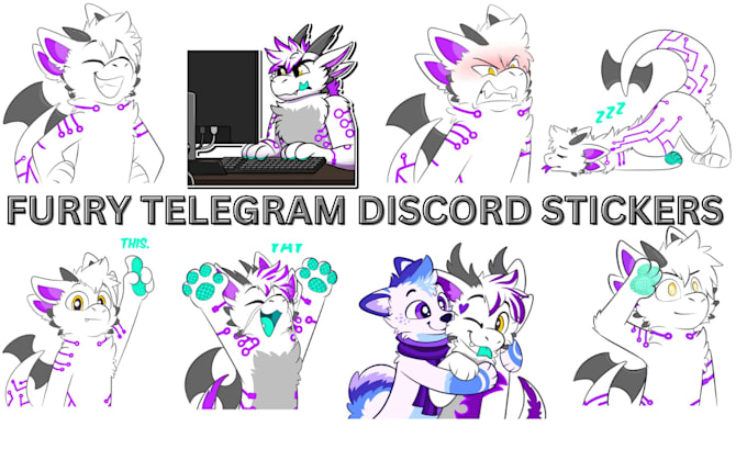 Draw furry telegram stickers, discord stickers furry animated telegram ...