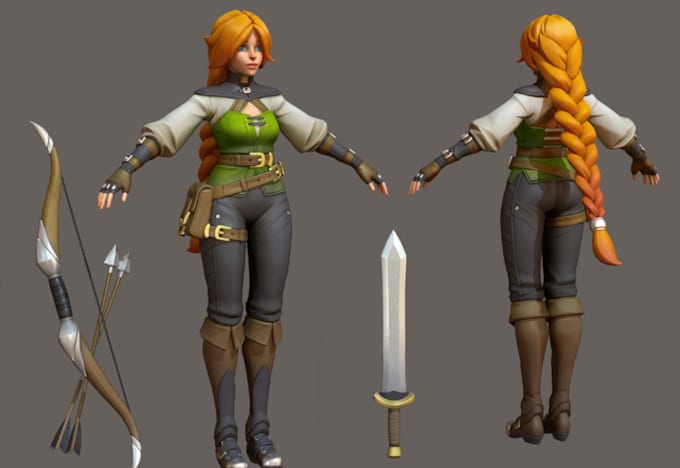 3d stylized game cartoon character modeling uv textured rig game assets ...