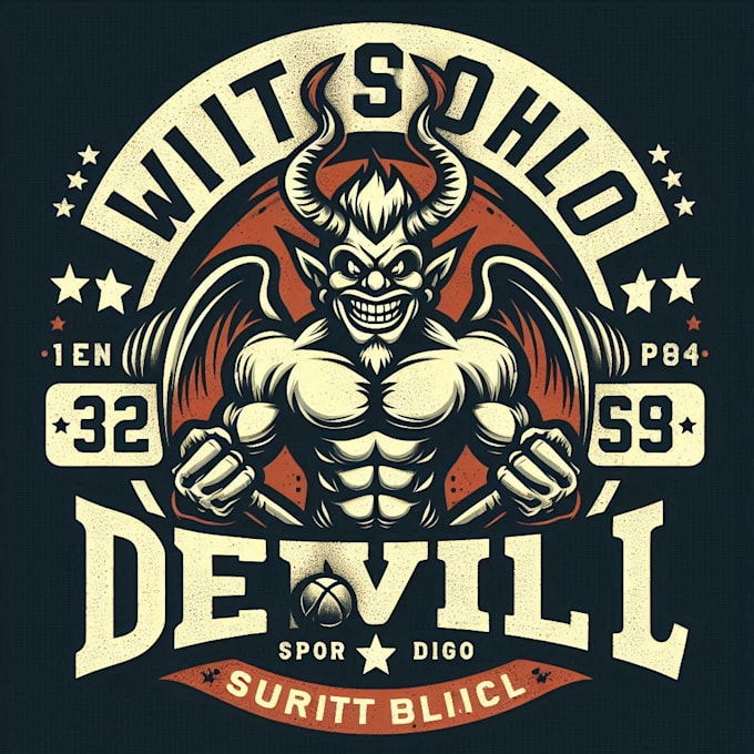 Design a custom vintage devil mascot logo and t shirt design by Mary ...