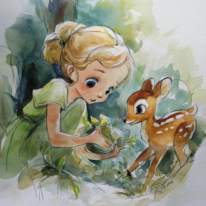 Illustrate children story book illustration watercolor by Janes_latena ...