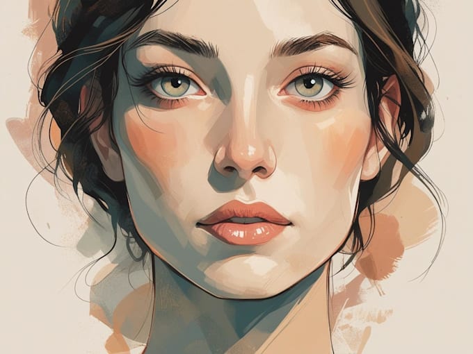 Draw semi realistic portrait illustration by Helouisoots | Fiverr