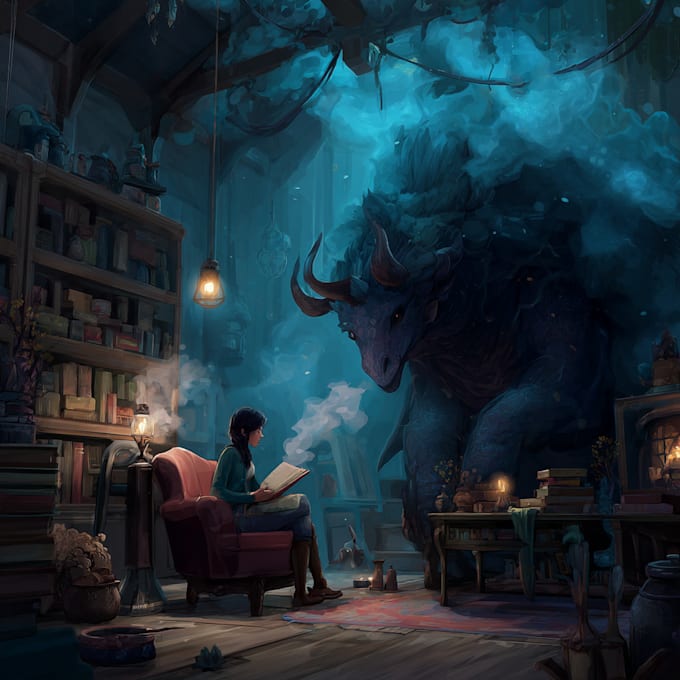 Draw a unique fantasy book cover illustration of your idea by ...