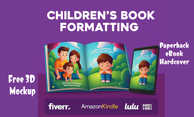 Format and layout design your children book, kids book for any ...