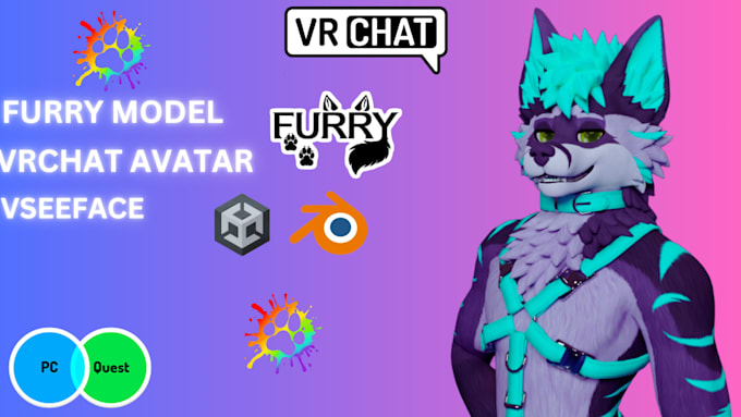 Create custom furry vrchat avatar, vrchat avatar, vrchat furry, gmod ...