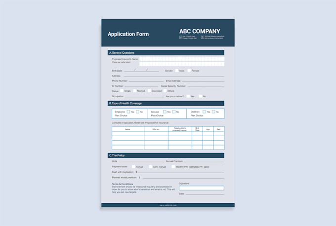 Create a professional fillable pdf form with validation and signature ...