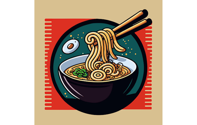 Make an amazing chinese red bowl mascot logo design with express ...