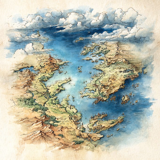 Draw fantasy map illustration by Latifahmatu | Fiverr