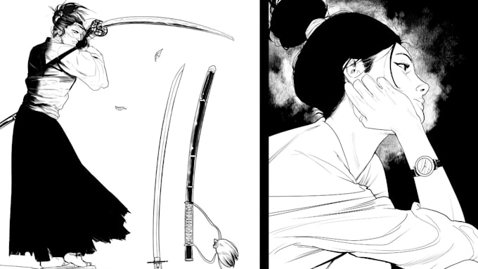 Draw any line art style picture by Ramonperezart | Fiverr