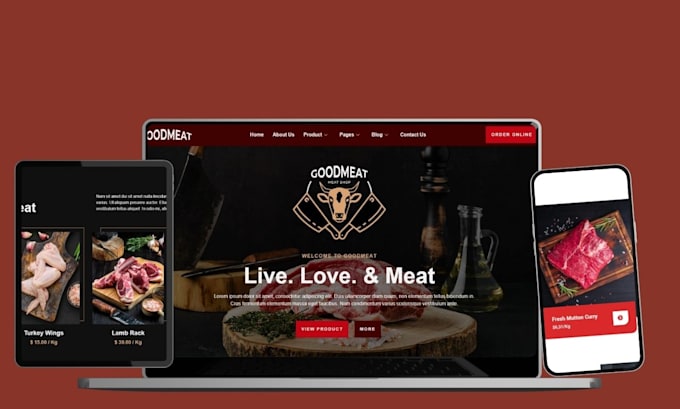 Build butcher website frozen meat online store with ordering system by ...