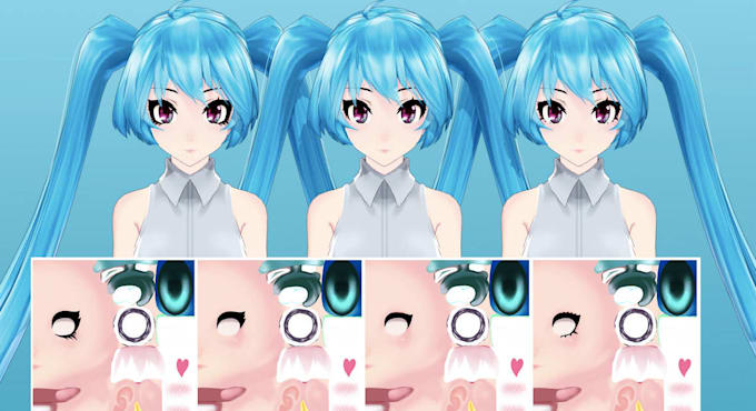 Rig, fix or edit mmd model and covert 3d avatar into vrchat, vrm, vroid ...