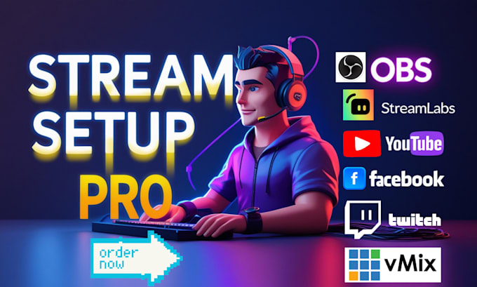 Setup or fix streamlabs obs studio vmix twitch facebook youtube stream ...
