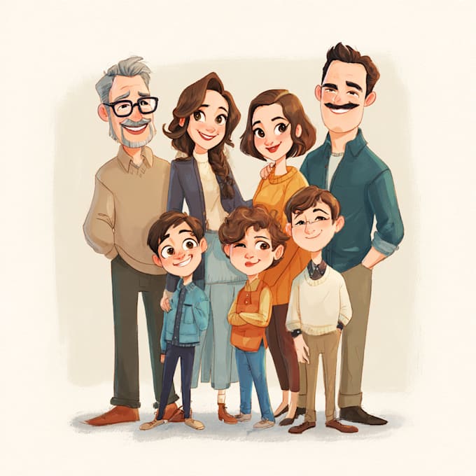 Draw a wonderful family portrait by Lavlurne | Fiverr