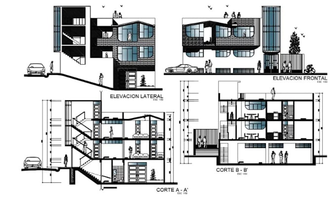 Do shop drawings, millworks, sections, elevation for interior design in ...