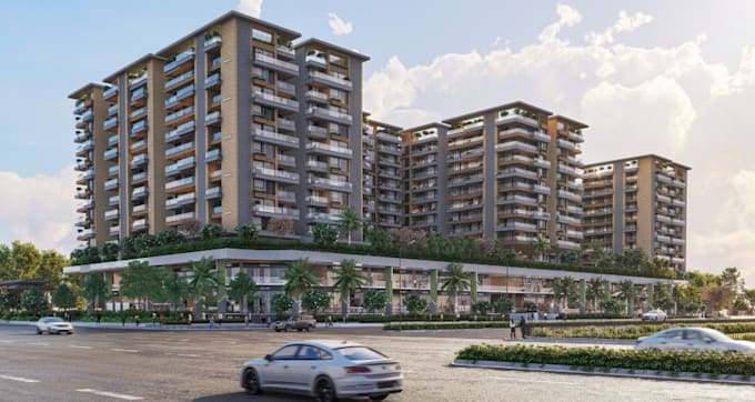 Visualise mixed use complex,urban city planning,cgi exterior render ...