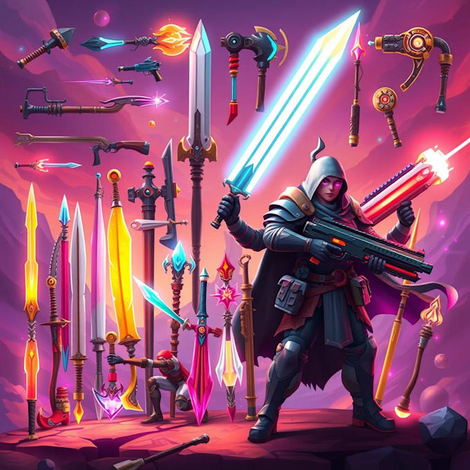 Create 2d 3d unity full asset game ui, weapons for mobile and pc by Septdejy | Fiverr