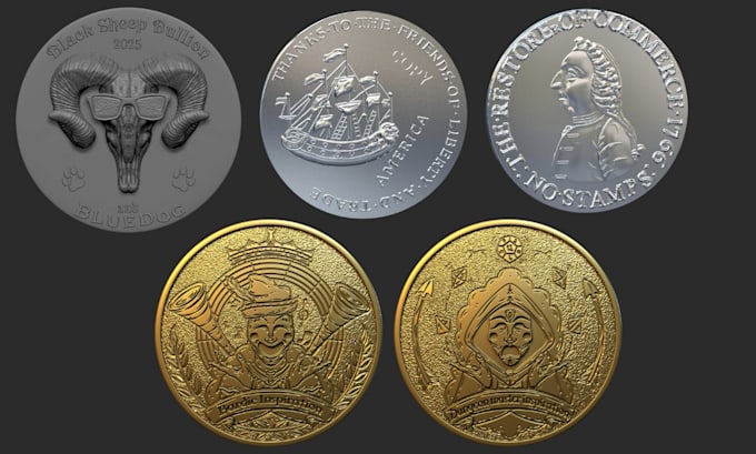 Create 3d coin model, 3d printable coin, bas relief medallion, cnc for ...