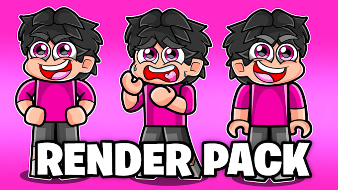 Make you a cartoon roblox render by Zicadesign | Fiverr