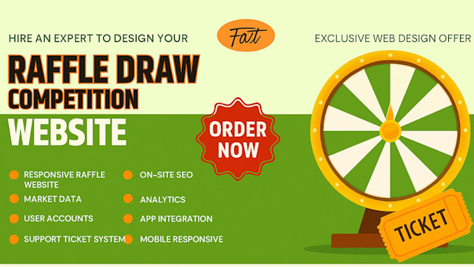Design a responsive online raffle draw, contest, or ticket fundraising ...