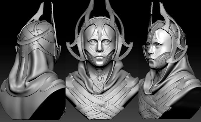 Sculpt 3d bust model head model face model and 3d superhero bust and ...