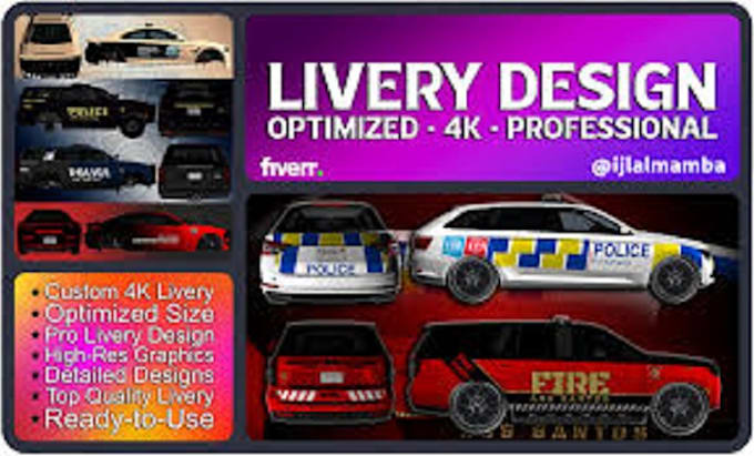Create fivem car livery custom premium emergency vehicles for your ...
