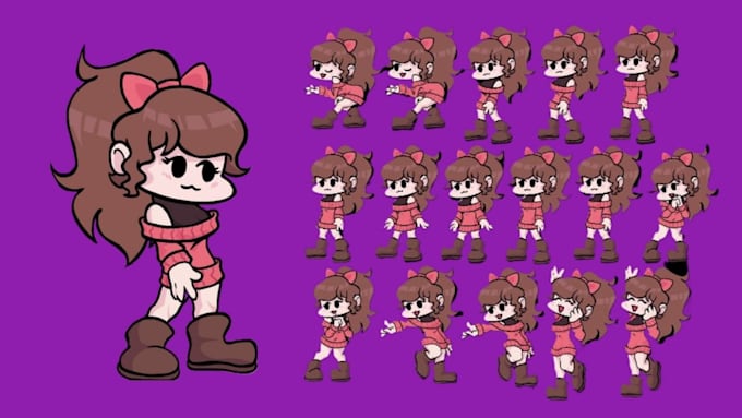 Create custom friday night funkin fnf sprite sheets and animation for ...