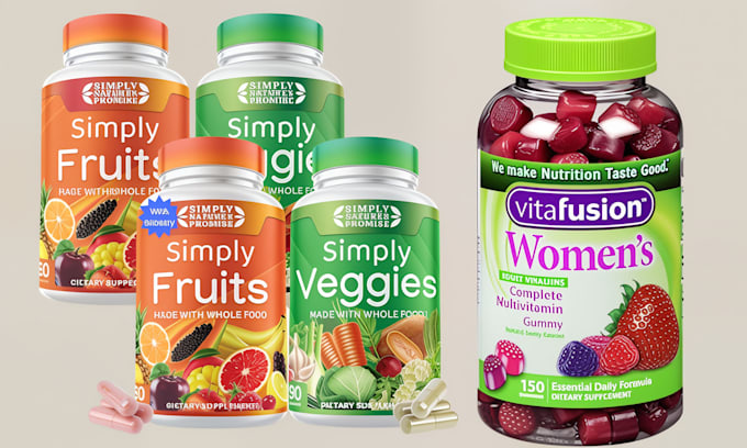 Create label dieline amazon food supplements cosmetics packaging with ...