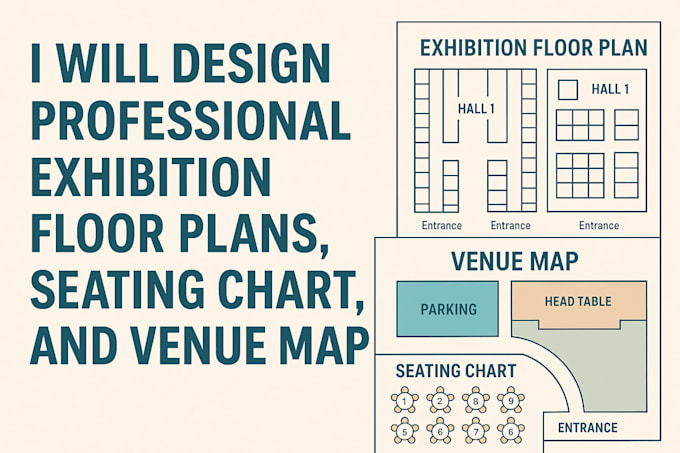 Design an exhibition floor plan and seating chart and venue map for any ...