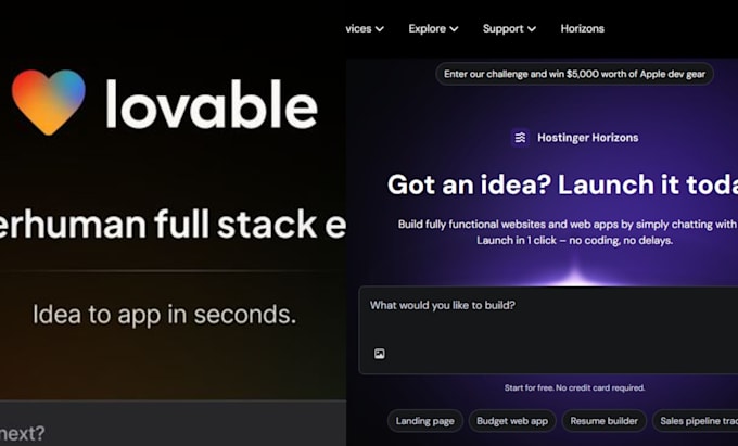 Vibe coding web app liebenswerten entwickler hostinger horizon bolt neues saas stripe beheben
