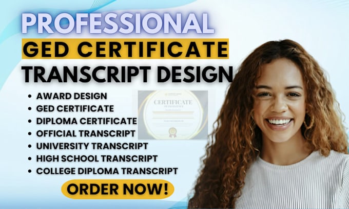 Design ged certificate, college diploma transcript, award certificate homeschool by Arthur_debra ...