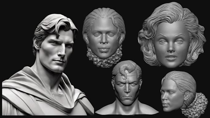 Sculpt 3d head 3d realistic human head 3d bust model 3d face stl 3d ...