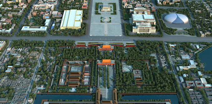 Recreate master plan, palace museum,garden layout,urban landscape,skp ...