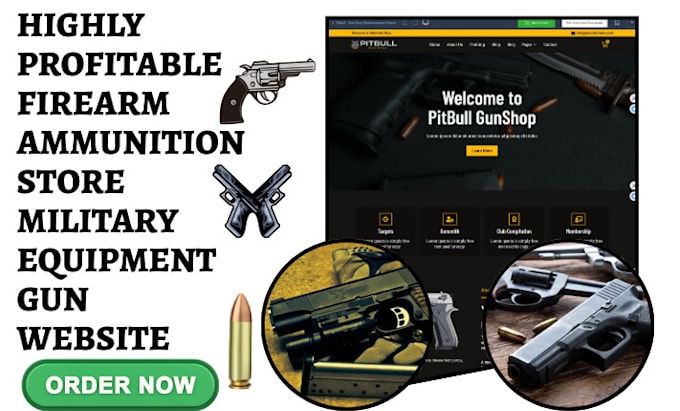 Design firearm e commerce gun store military weapon ammunition firearm ...